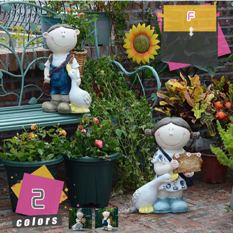 メイン素材：酸化マグネシウム★この像はあなたの庭の花壇の中、玄関の隣のデッキの上で見栄えがします。※植物は商品には含まれません★美しく耐久性があり、非常に詳細でリアルな形状です。★防水・日焼け止め、色が褪せるのを防ぎます、屋外装飾に適してい...