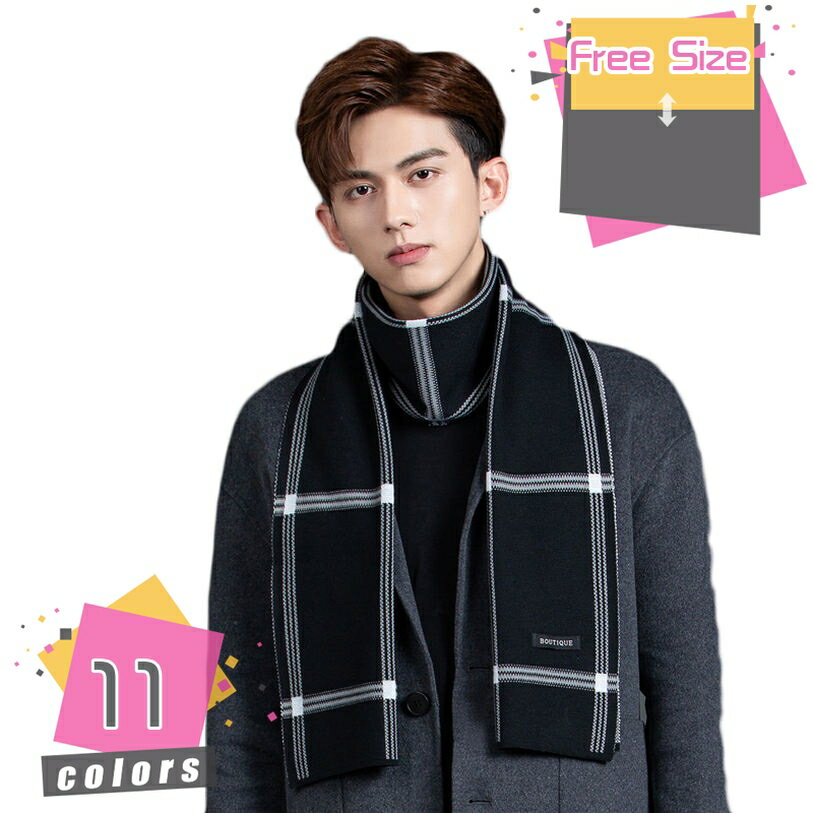 表地：ニットメイン素材：ニットサイズ：180*30CM 素材：ニット ◆できるだけ実物の色味に近づけるよう努力しておりますが、ご覧の写真によっては見え方が異なる場合がございます。【やわらかな肌触り】メンズ マフラー 厚手で軽いのに暖かくしっ...