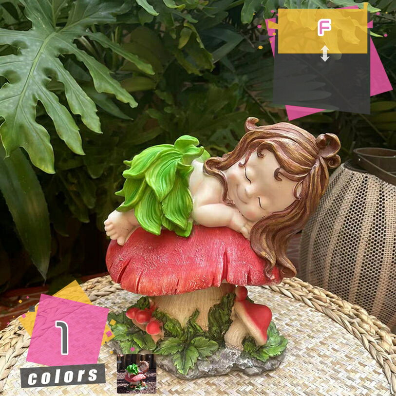 メイン素材：レジン★柔らかな色合いがかわいい置物。★防水性と耐日光性で色あせを防ぎ、屋外の装飾に適しています。★自分の家に置いても最.高です。★プレゼントにも最適です！★家の玄関ポーチ、玄関、またはバルコニー、テラス、ガーデニングテーブル、...