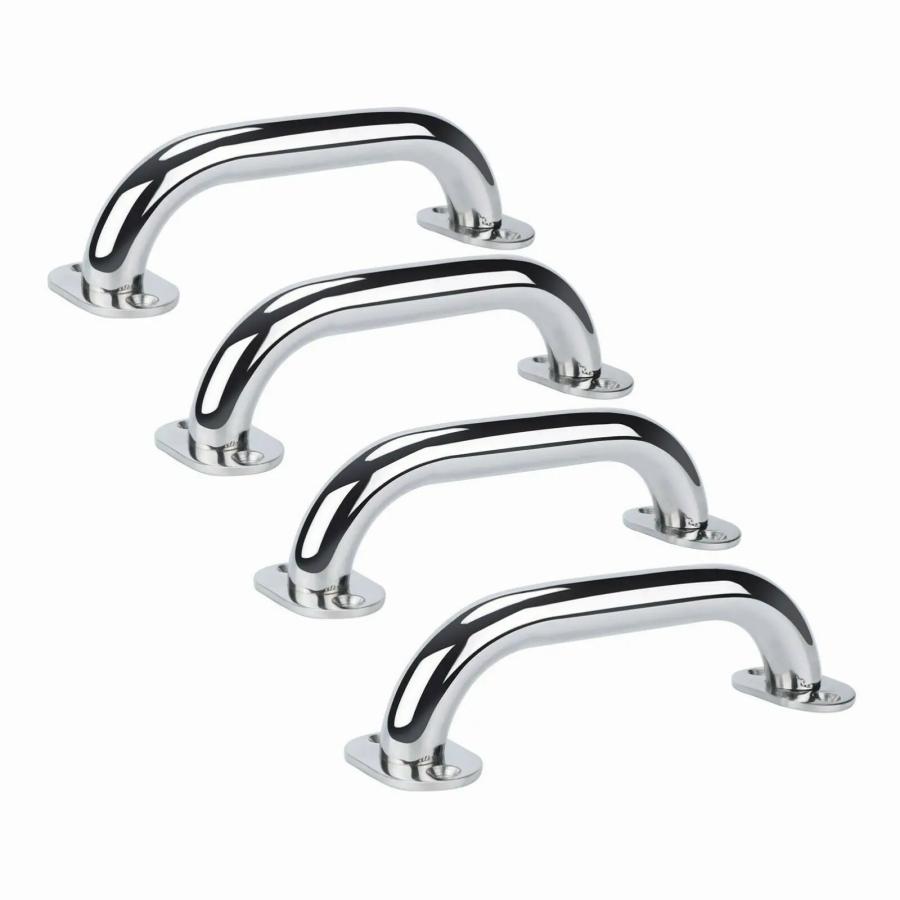 ボート グラブハンドル 手すり ドアハンドル 4個 ステンレス鋼 9'' ポリッシュ 海洋 ボートアクセサリーマリン316ステンレス鋼手すり4個入りパッケージ素材: 316ステンレス鋼表面仕上げ: 研磨全長: 9 "(22.8cm）ベース直...