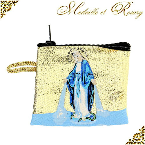 ◆◇◆商品詳細◆◇◆ 　商品素材 　布製 　サイズ 　7.0cm×7.0cm 　商品カラー 　フルカラー, ゴールド 　商品説明 　小さくて持ち運びに便利なポーチ型ミニケースです。 　ミニロザリオやピアス等の小さな物を入れるのに最適☆ 　織...