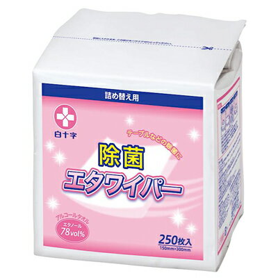 特長 ●78vol%エタノール含浸済の除菌用アルコールワイパー ●主成分は揮発成分のみのため、機材清拭後は成分の残留がありません ●頻繁に接触するベッド周辺やドアノブ・テーブルなどの清拭に最適。 サイズ・入数：150mm×300mm　250...