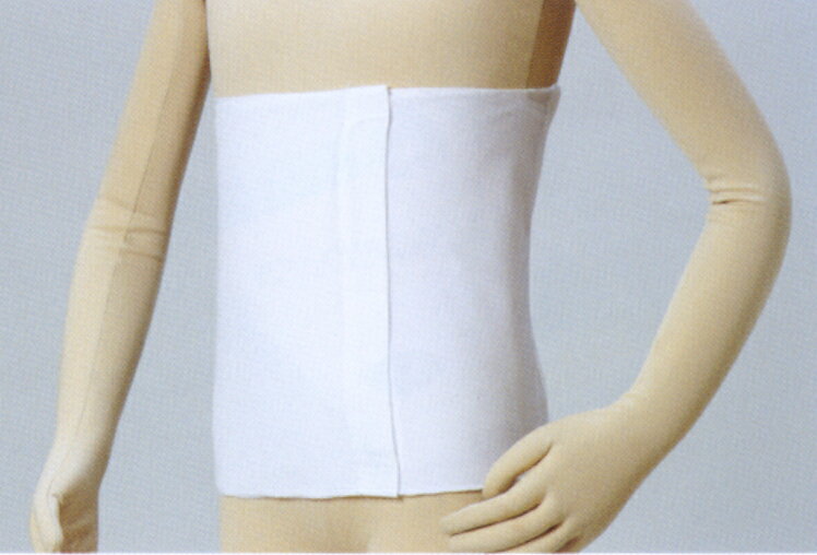 ●マジックテープ付き術後腹帯です。 ●患部をやわらかく保護します。 34cm×113cm　マジックテープ付　1枚×50袋入り　