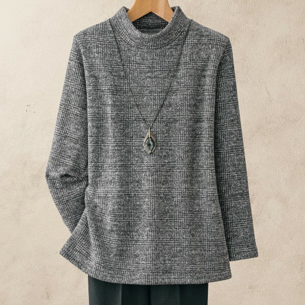 グレンチェック柄が上品なあったかプルオーバー！グレンチェック柄が上品なあったかプルオーバー！首元まで暖かなハイネックタイプ。肌触りもとても良い一枚です。スペック【サイズ(約)】バスト(適応)、肩幅、身丈、袖丈＜M〜L＞104(79〜94)c...