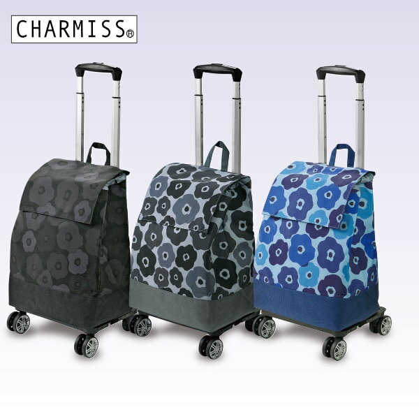 花柄が可愛らしい4輪ショッピングカート。小回りの利く360度回転の4輪タイヤで安定感があり、使い勝手抜群！スペック●ポリエステル・スチール・他◆（約）／バッグ:横32×縦42×マチ21cm、1.6kg（総重量）◆かぶせ+巾着式開閉◆外ファス...