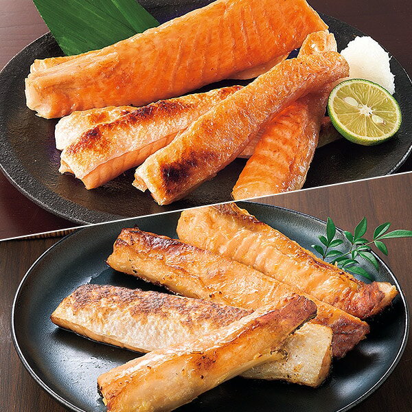 とろける食感、旨みたっぷりの大とろハラス！【アトランティックサーモン（ノルウェー産）】サーモンの希少部位のハラスを塩と西京で味付け。たっぷりな脂がとろける美味しさです。ご飯のお供にも！スペック●セット内容／1袋あたり500g●賞味期限／冷凍...