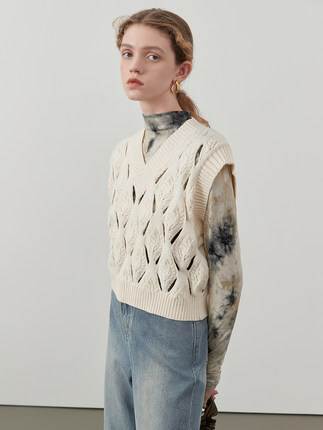 個性的なデザインのニット。カジュアルに着用できるニットベスト。色展開 ホワイト ブルーサイズ Fサイズ(cm)F /着丈 43.5 /バスト 96《商品について》※当ショップは海外からのノーブランド商品になります。海外製品のため日本商品に比...