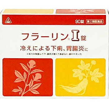商品名 　フラーリン　I　90錠　　 　　　 内容量 90錠　 成分 　18錠(3.6g)中： ケイヒ…1.0g ニンジン…1.5g シャクヤク…1.5g ビャクジュツ…1.5g センキュウ…1.5g ブクリョウ…2.0g トウキ…1.5g...