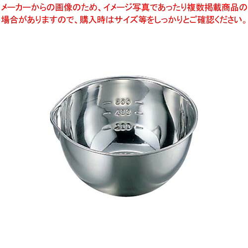 商品の仕様●外寸(mm)：φ190 ●内寸(mm)：φ180 深さ：88●重量:230g●容量:1.6L●材質：18-8ステンレス ■● 目盛：300cc・600cc・1000cc※商品画像はイメージです。複数掲載写真も、商品は単品販売です...
