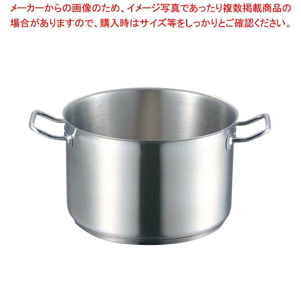 商品の仕様●外寸(mm)：φ420 底径：360 ●内寸(mm)：φ400 深さ：250●重量:6kg●容量:31.4L●板厚/厚み：1.2●材質：18-8ステンレス アルミニウム 18-0ステンレス ●電磁調理器：200V■● 鍋底に熱効...