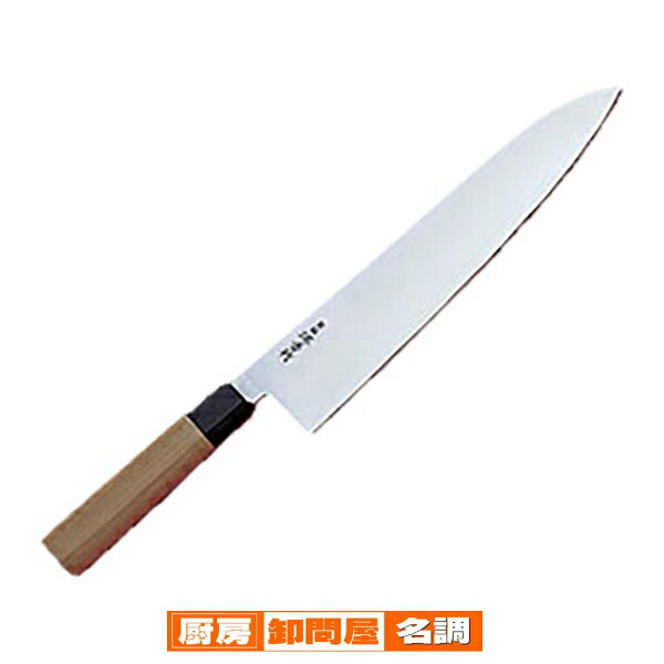 商品概要刃渡り：270mmグランドシェフ和　包丁シリーズグランドシェフ和の包丁シリーズの特徴スウェーデンウッデホルム特殊鋼を使用し美しい輝きを持った切れ味の良いグランドシェフ和物のシリーズです。グランドシェフ　和牛刀包丁肉、野菜、魚、パンな...