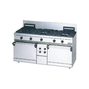 商品の仕様●外形寸法(間口×奥行×高さmm)：1500×600×800、バック/200●トップバーナー数：φ95/2、φ165/3●オーブン数：2●ガス消費量：65.7kW 56500kcal/h●ガス接続口：25A●片面式※商品画像はイメ...