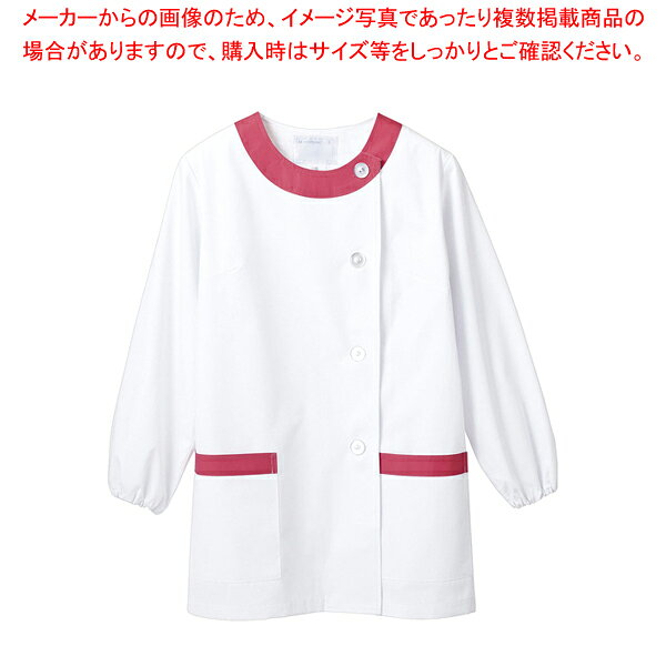 商品の仕様●襟とポケットにカラーを加え親しみやすいスタイルに。●吸汗性にすぐれ清潔で着心地の良い素材です■サイズ着丈×バスト×肩巾×袖丈(cm)：68×96×37×50■重さ300(g)■カラー白/ピンク■●袖：ゴム入●抗菌O-157対応※...