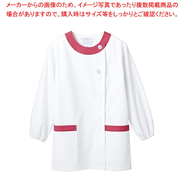 商品の仕様●襟とポケットにカラーを加え親しみやすいスタイルに。●吸汗性にすぐれ清潔で着心地の良い素材です■サイズ着丈×バスト×肩巾×袖丈(cm)：68×96×37×50■重さ300(g)■カラー白/ピンク■●袖：ゴム入●抗菌O-157対応※...