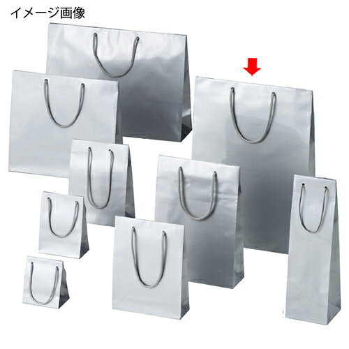 袋の口に手紐を通す穴が開いたタイプのスタンダードな紙袋です。33×10×45cm、10枚入り。素材にはPP貼り加工を施した紙を使用していますので、紙の表面につるつるした光沢があります。手紐を通す穴には金属製のハトメがついていて丈夫で安心です...