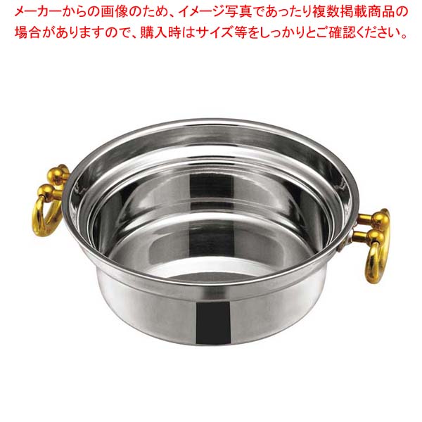 商品の仕様●外寸(mm)：φ287 底径：220 高さ：100●内寸(mm)：φ270 深さ：57●重量:2.1kg●容量:4L●板厚/厚み：2.6●材質：18-8ステンレススチール アルミニウム アルミニウム〈1050〉 18-10ステン...