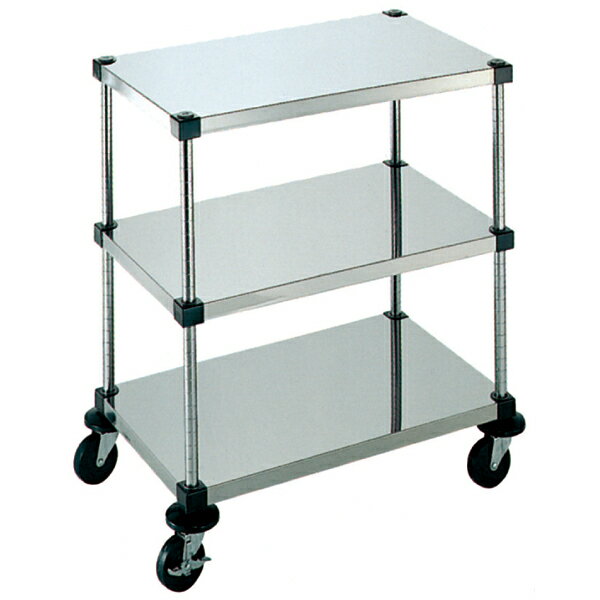商品の仕様■規格6-3-B-7-L■外寸 縦×横×全高610×760×H937mm■18-0ステンレス■燕三条●ポール高さ767mm・奥行610mm φ125mmゴムキャスター使用 自在×3・ストッパー付×1※商品画像はイメージです。複数掲...