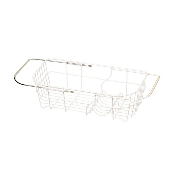 シンクスライド式水切りバスケットです。シンクに渡してシンク内で水切りが出来ます。お皿を立てて置けるので水切れ抜群！お皿以外にもコップや小鍋などの水切りにも最適です。商品の仕様本体サイズ:幅21×奥行45〜55×高さ12.5cm 重量(kg)...