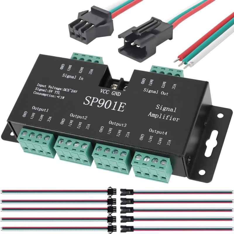 Youmile LED信号アンプ のストリップのアンプ SP901E ピクセル信号データ SPI の中継器のコントローラー WS2801 WS2811 WS2812B WS2813 WS2815 のための SM 2.54 3 Pin の男性...