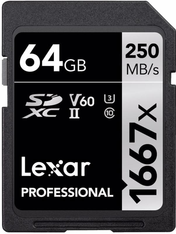 Original Lexar 1667x V60 250MB/s Flash Memory sd cards 64GB 128GB 256GB UHS-II U3 Card high speed SDXC For 3D 4K HD vide...