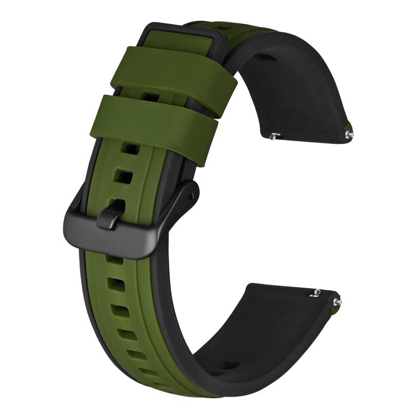 [BISONSTRAP] 時計バンド シリコン 18mm 20mm 22mm Quick Release 交換ベルト ステンレススチールバックル