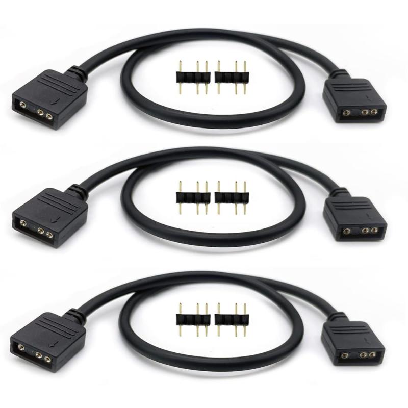 KILIGEN ARGB 50cmケーブル 5V 3ピン アドレサブルRGBスプリッター延長ケーブル ARGB LED同期ケーブル PCコンピューターのARGBファンやLEDシリーズの延長用パッケージ内容：50cm ARGBスプリッターケー...