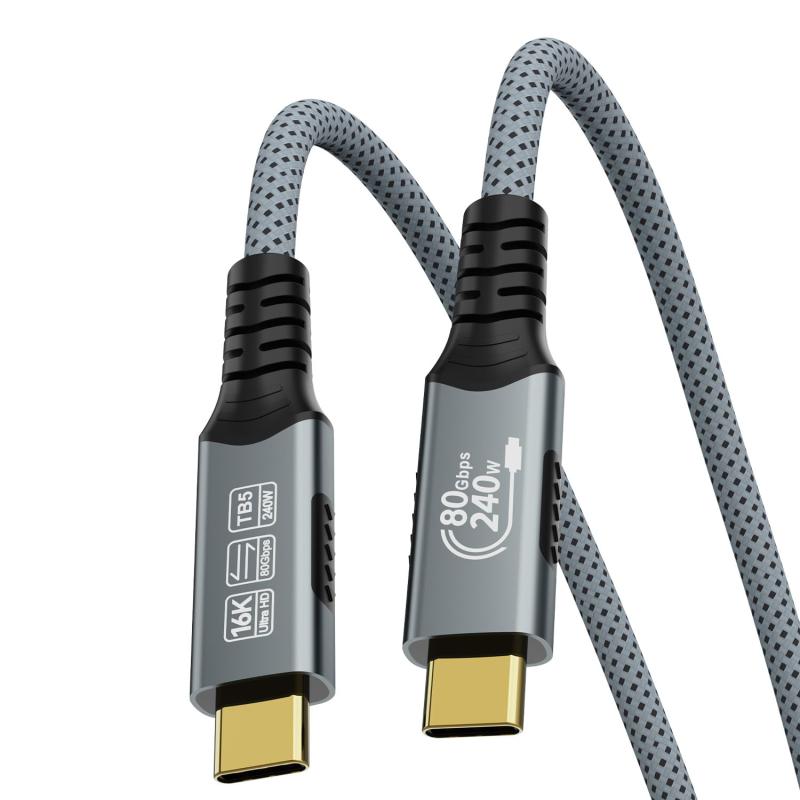 FDBRO USB C ケーブル [Thunderbolt 5対応] 80Gbpsデータ転送 240W急速充電 16K@60Hz映像出力 サンダーボルト 3/4対応 双方向 サンダーボルト 5 ケーブル MacBook、iPad Pro、e...