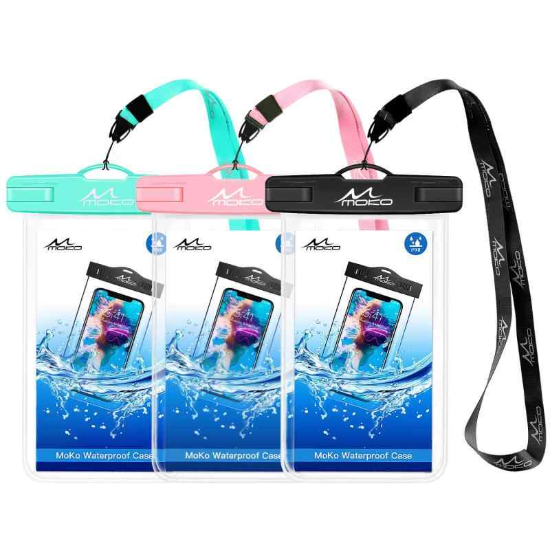 MoKo タブレット用防水ケース iPad防水カバー 首掛けバンド付き 浴室 お風呂 プール 水泳 砂浜 海水浴「13インチ以下のタブレット適用」iPad 第11世代 11インチ 2025、ipad Air 第7世代/第六世代 2025/2...