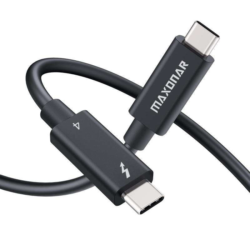 【Intel認証取得】Maxonar Thunderbolt 4 ケーブル 1M【40Gbpsデータ転送・PD100W急速充電・8K@60Hz映像出力・USB4/TB3下位互換】アクティブ タイプC ケーブル MacBook Pro/Air...