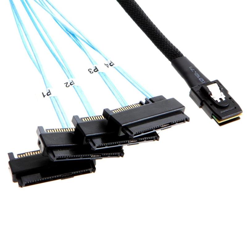 Chenyang Mini SAS SFF-8087 36ピン ホスト 1~4 SAS SFF-8482 ターゲット SAS ディスクケーブル 1.0M