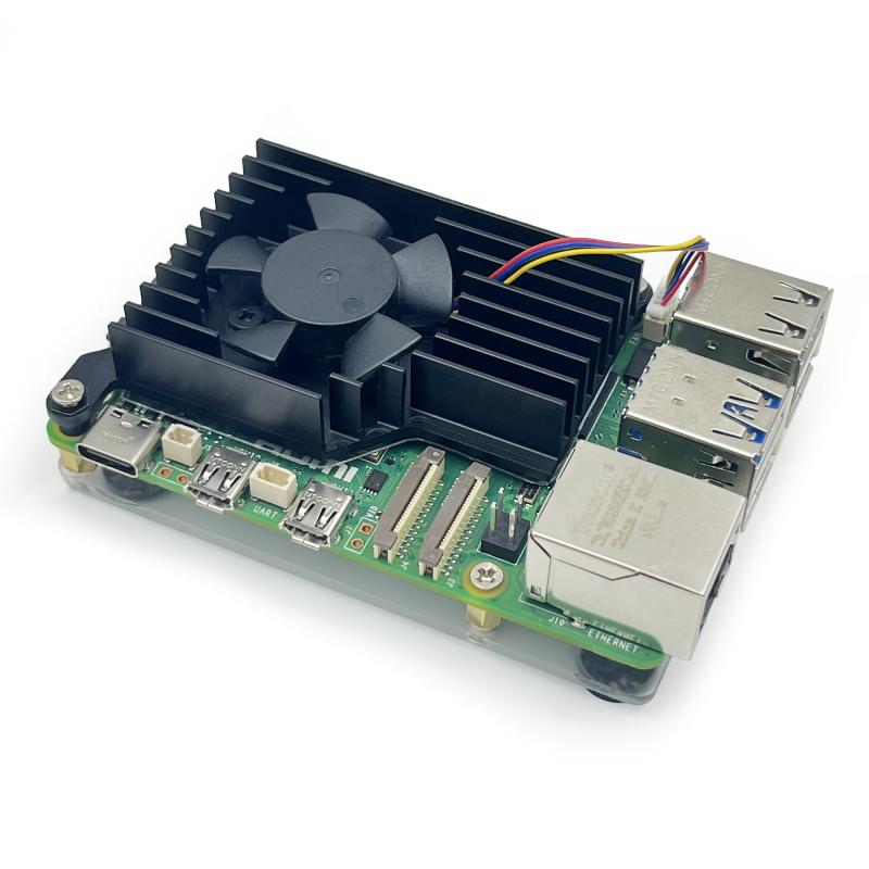 Awxlumv Raspberry Pi 5用アクティブクーラー 30mm PWM 4ピン冷却ファンPi 5ヒートシンク サーマルテープとアクリルベースプレート付き1. Raspberry Pi 5のために設計された効率的な冷却ソリューショ...