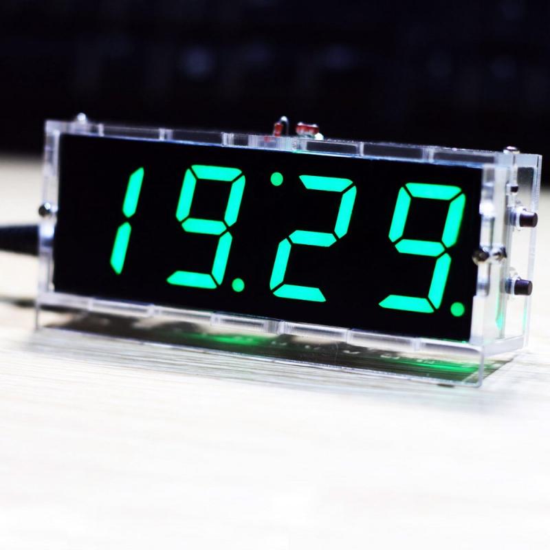 zmart コンパクト DIY デジタル LED クロック キット 4桁 ライトコントロール 温度 日時 表示 透明ケース 時計 光制御 日付 時間 屋内 屋外用コンパクトなDIYデジタルLEDクロックキットです。 このデジタル時計DIYキ...