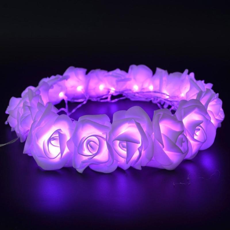 [Yuuming] LEDローズフラワーストリングライト、結婚式のため、結婚式、パーティーデコレーション、家庭用誕生日フェスティバルのためのローズデコレーションライト屋内屋外、電池式, LED Ro装飾的なローズフラワーストリングライト、結...