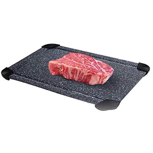 マクロス 解凍プレート 自然解凍 の 倍速 約 30×20cm MCK-115サイズ：29×21×2cm材質：アルミ、ホーローコーティング。PP骨付き肉の場合・・・自然解凍の場合約30分、解凍プレートの使用で約14～16分（食材の大きさ、室...