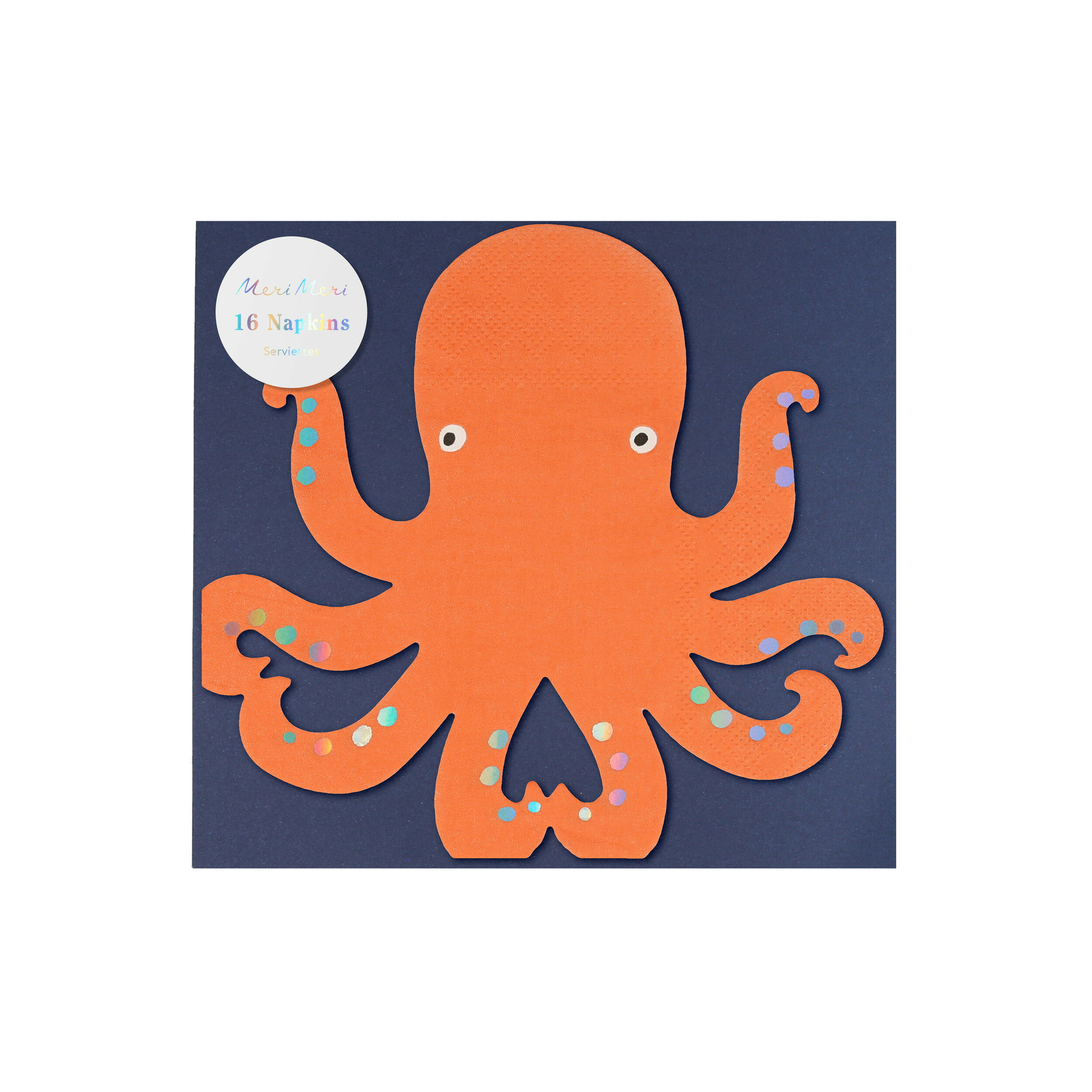 Octopus Napkins 267493 いつものナプキンじゃ物足りない？ そんなときは、インパクト抜群のタコ柄ナプキンがおすすめ！ かわいいタコが、キッズの海テーマパーティーはもちろん、気軽なホームパーティーやカクテルタイムまで、テー...