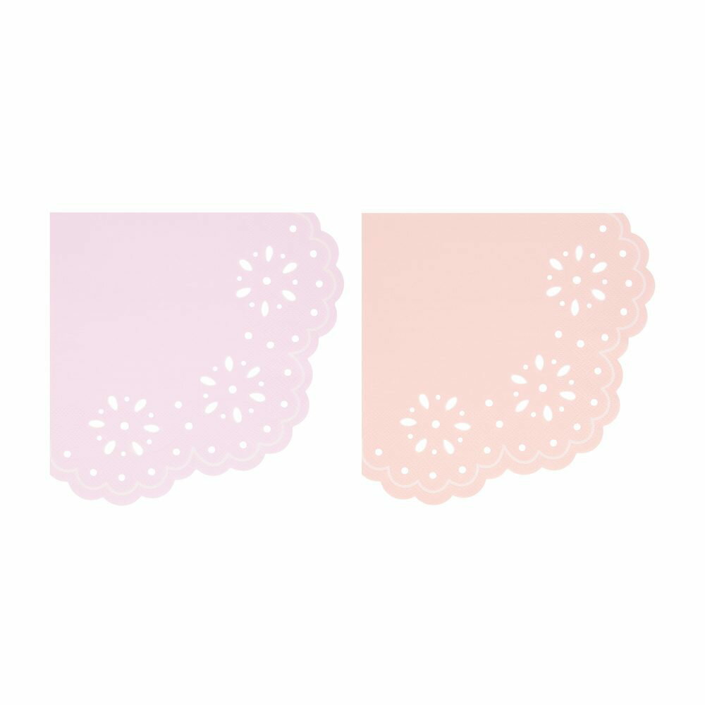 Broderie Anglaise Pink Peach Large Napkins 283560 繊細なレース刺繍「ブロドリー・アングレーズ」からインスピレーションを受けたデザイン。 ふんわりピンクとやさしいピーチカラーの2色セットで、テ...