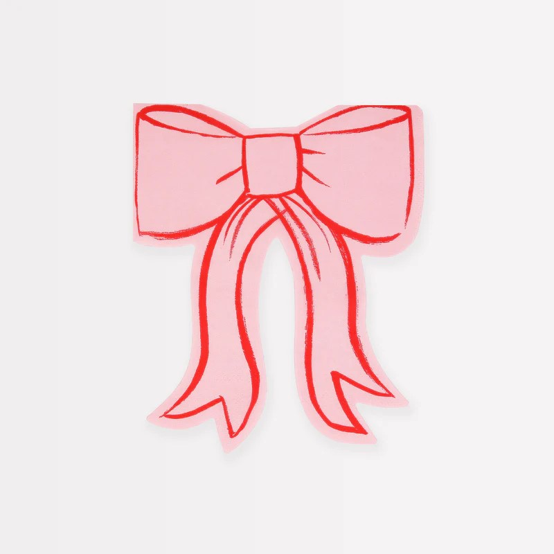 Bow Napkins 287727 トレンドのリボンモチーフを、パーティーテーブルにも♪ やさしいピンクカラーと上品なリボンデザインが美しいペーパーナプキンです。 バレエパーティーやプリンセスパーティー、ベビーシャワー、ブライダルシャワー...