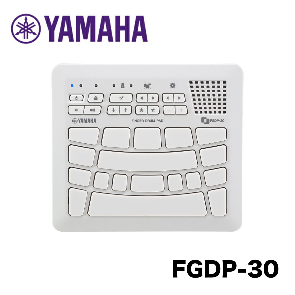 YAMAHA フィンガードラムパッド FGDP-30 スタッフコメント スピーカー内蔵・バッテリー内蔵でどこでも使えるのが良いですね。ドラム音源もYAMAHAの電子ドラムDTXシリーズ直系のサウンドを収録。打ち込み・トラックメイカーのみなら...