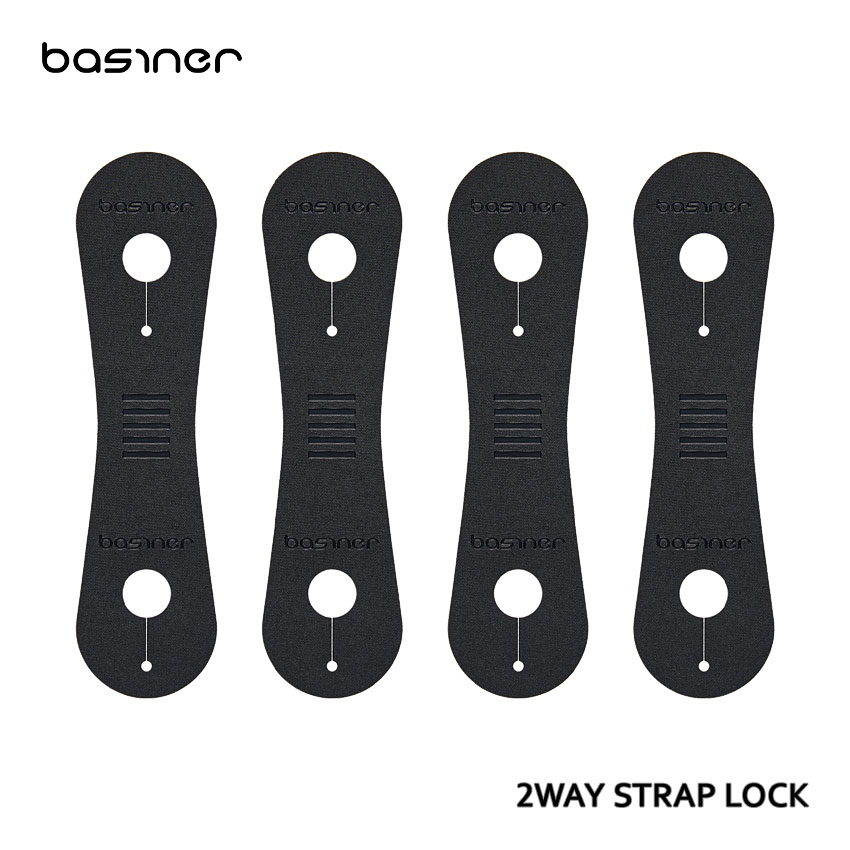 basinerのストラップ「2WAY STRAP LOCK」です。 2WAYストラップロックは、ストラップとケーブルを同時に固定するためのスマートなセキュリティツールです。本体の加工や追加のハードウェアを必要とせず、演奏中にストラップが外れ...