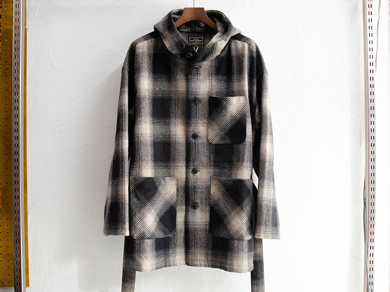 [ EGO TRIPPING ] ウールフーディローブ/ WOOL HOODIE ROBE color : Ivory material : ウール60% ポリエステル30% その他10% size : ワンウォッシュ済み 46-[ 着丈 ...