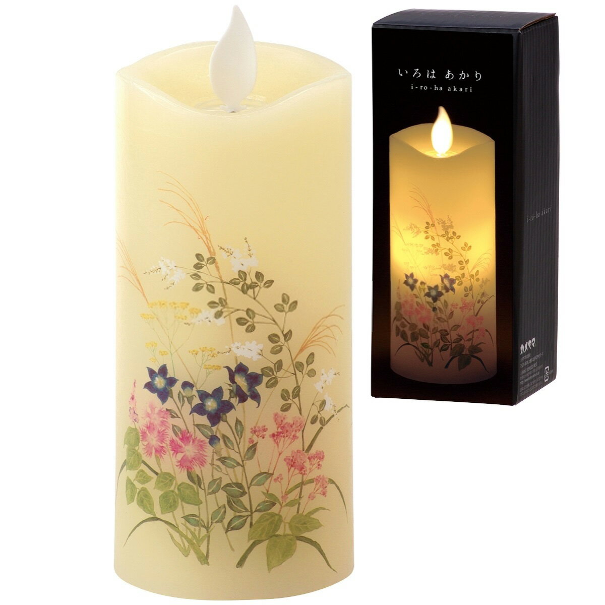 人気のLEDローソク「いろはあかり」に、より気軽に使えるコンパクトサイズが登場！ 安心のLEDタイプ・電池式の仕様はそのままに、飾る場所や仏壇の大きさを選ばずに使えるよう、一回り小さなかわいらしいサイズになりました。 「秋の七草」は、伝統的...