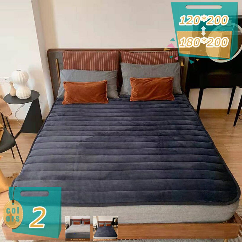 メイン素材：フランネル【サイズ】120*200cm、150*200cm、180*200cm。敷きパッドのみ販売、枕カバーは含まれていません。【肌にやさしい】お肌に触れる部分が暖かくてやわらかいフランネル素材を採用し、クッション性と保温性に中...