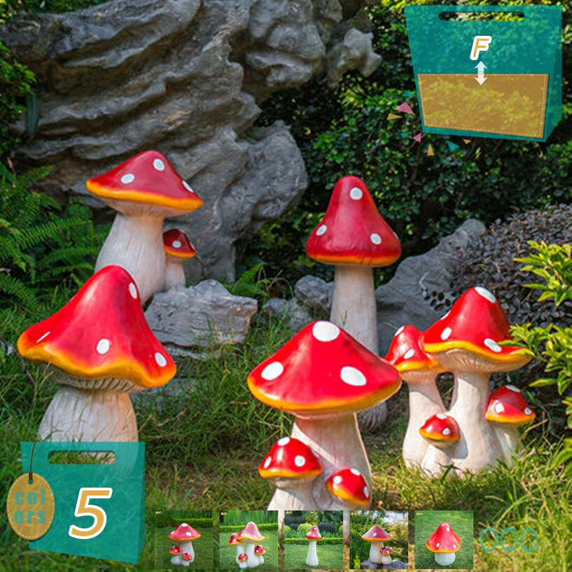 メイン素材：レジン1、手描きの鮮やかな色彩で、キノコのギフトや外の庭の装飾として超キュートです。2、ガーデニングやインテリアのアクセントに。設置も簡単です。4、ナチュラルでかわいいデザインは、お友達やご家族へのプレゼントにも喜ばれるアイテム...