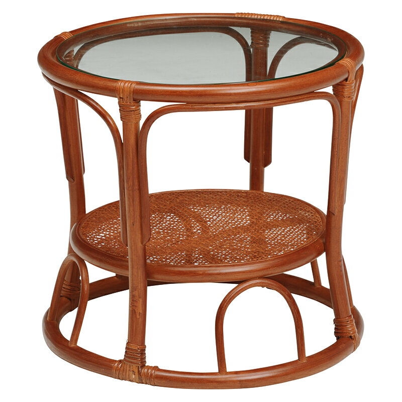 【商品について】天板には強化ガラスを使用した籐製のテーブル【商品サイズ（外寸）】(約)幅φ43×高さ40cm【成分材質】主材:籐天板:強化ガラス5mm※在庫状況や返品、キャンセル等について こちらの商品はメーカー直送商品となります。 ご注文...