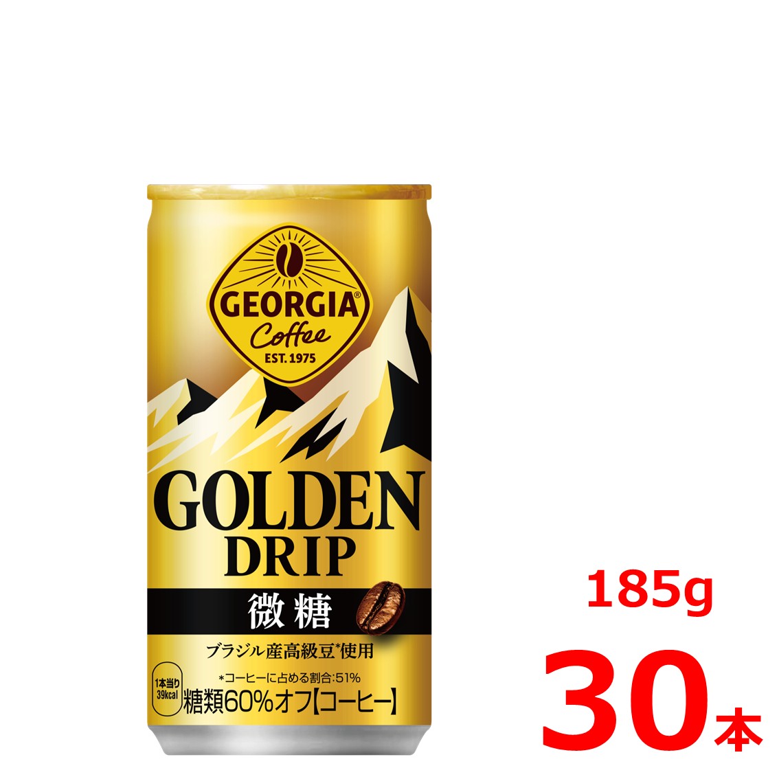 【10%offクーポン】ジョージア ゴールデンドリップ微糖 185g缶/30本入り 手軽なほっと一息に！深いコクと香りの微糖コーヒー 「ジョージア グラン 微糖」が、味わい・パッケージデザインを一新し、『ジョージア ゴールデンドリップ 微糖...