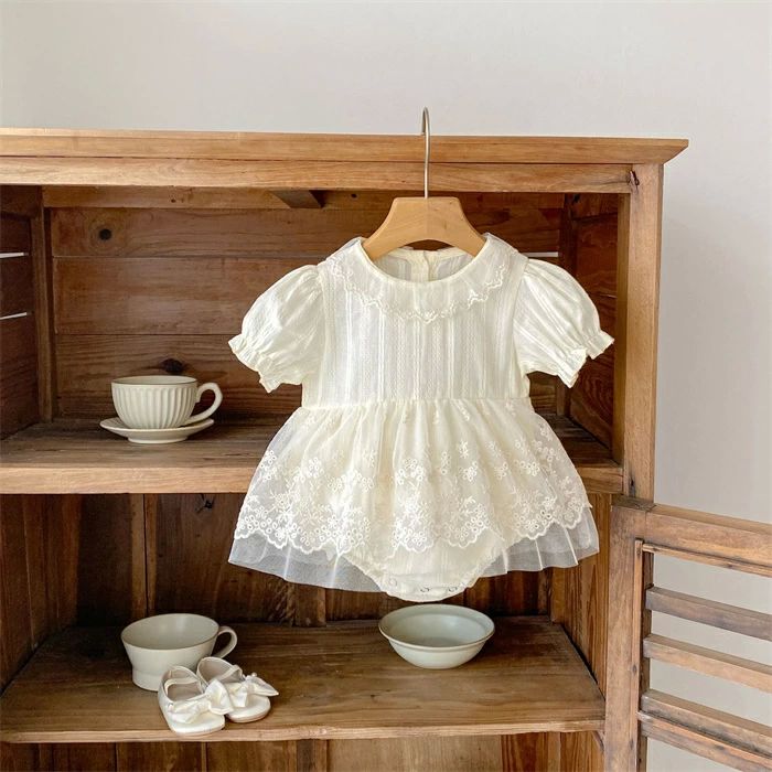 ベビードレス 夏 女の子 赤ちゃん ロンパース ワンピース ベビー ドレス ハーフバースデー ベビー服 新生児 半袖 退院着 春夏 チュールドレス セレモニードレス レース かわいい おしゃれ ハーフ バースデー 結婚式 服 お宮参り 66...