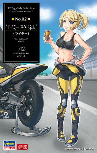 ■商品説明たまごガールズを1/12スケールで立体化！第2弾は、ライダースーツ姿のエイミーをキュートに造形。原型製作は、太郎もちこみ 氏が担当。パッケージイラスト及びフィギュアデザインは藤沢 孝 氏による描き下ろし。デカール（マーキング）瞳な...