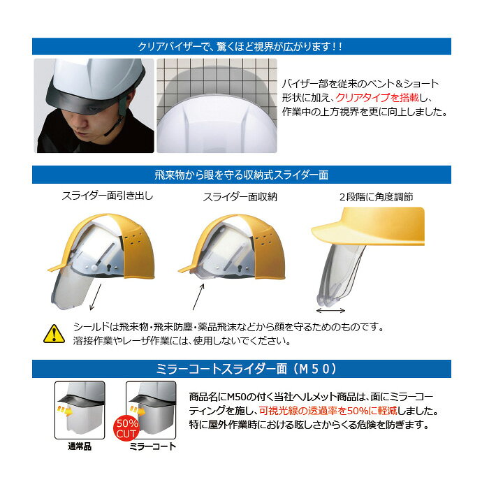【楽天市場】【楽天ランキング1位】 【送料無料】ミドリ安全 ヘルメット [飛来・落下物／墜落時保護] 【国家検定合格品】 ミラーコート レイン ...