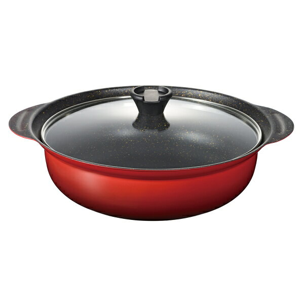 商品仕様●サイズ／W400×D340×H145mm●重量／1,800g●材質／本体：アルミニウム合金　　　　外面：焼付塗装、底面：ステンレス鋼　　　　蓋：強化ガラス、フェノール樹脂●生産国／中国商品特長◆フチ付で吹きこぼれにくい、お手入れも...