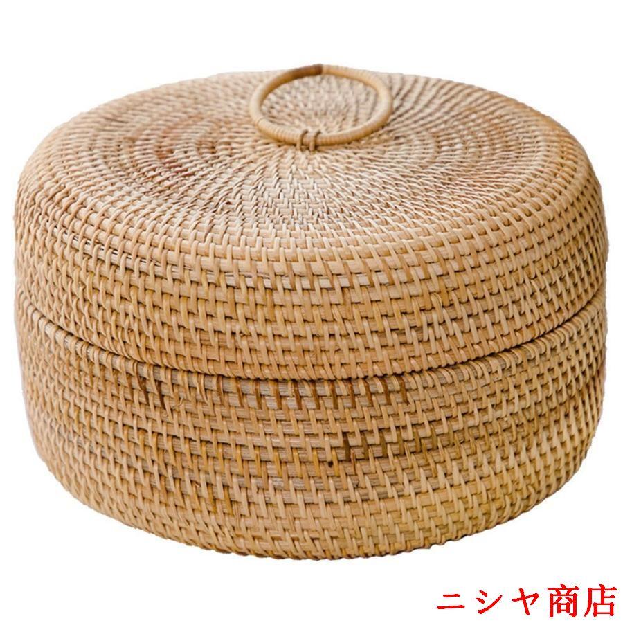 素材：藤サイズ：S-直径24*高さ12cm　L-直径28*高さ16cm丸いフォルムの可愛らしいふた付きのボックスで、大事なものを大切に保管できます。ナチュラルデザインで、どんなテイストにも馴染みやすいです。 一つ一つ丁寧に作られた自然素材の...
